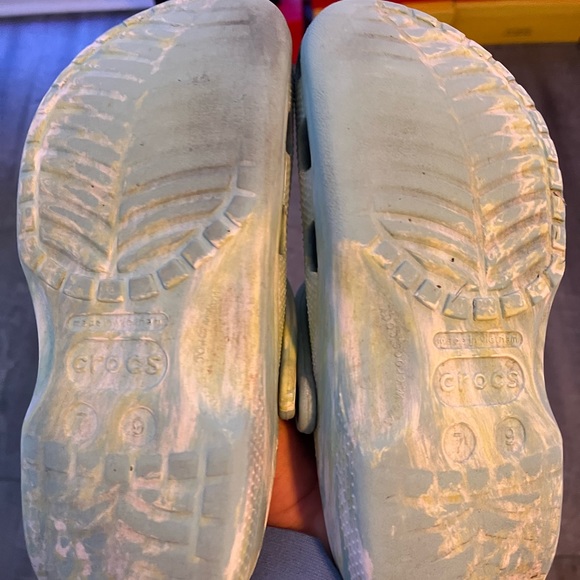 CROCS | Shoes | Blue Green And White Crocs | Poshmark